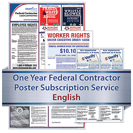 ComplyRight Federal Contractor Construction Labor Law 1 Year Poster ...