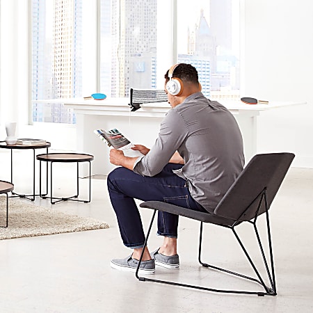 National Amos 22 W Fabric Lounge Chair With Metal Frame Nocturnal Dark ...