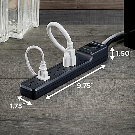 CyberPower CSB604 6 Outlet Essential Surge Protector 4 Black - Office Depot