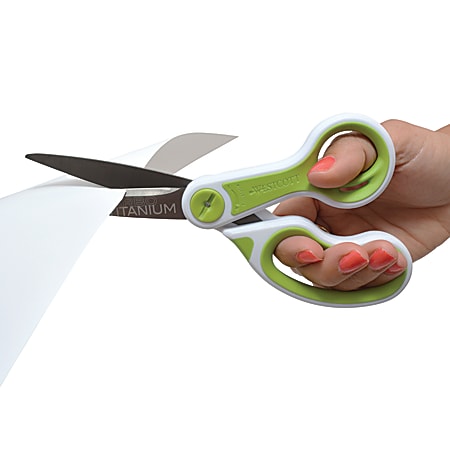 Westcott Carbo Titanium Glide Scissors 8 Pointed GreenWhite - Office Depot