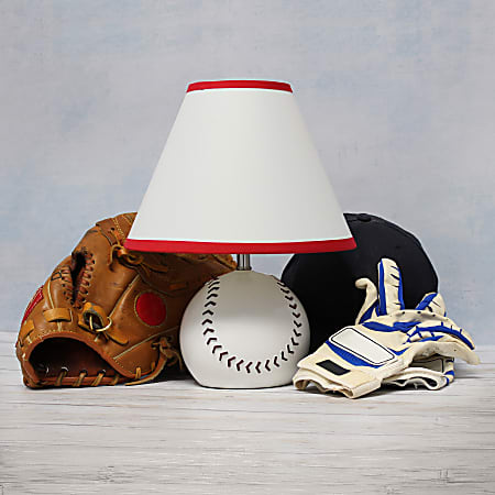 Simple Designs SportsLite Baseball Base Table Lamp 11 12 H White ...