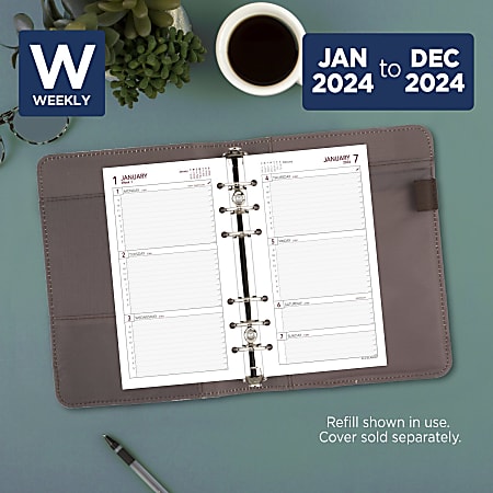 AT A GLANCE Weekly Planner Refill 3 34 x 6 34 January To December 2024 ...