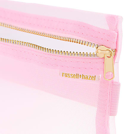 Russell Hazel Mesh Pencil Case 8 12 x 5 Blush - Office Depot