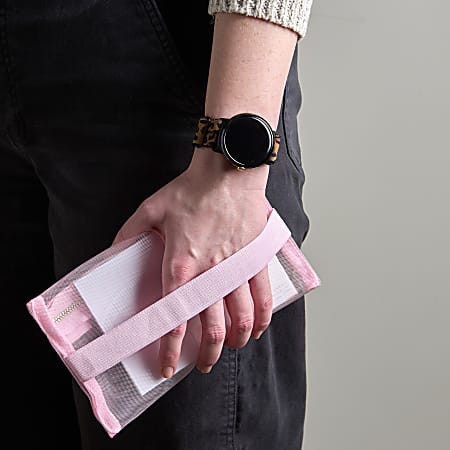Russell Hazel Mesh Pencil Case 8 12 x 5 Blush - Office Depot