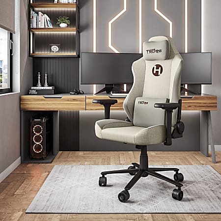 Techni Sport Orion Series Ergonomic Fabric Computer Gaming Chair Beige ...
