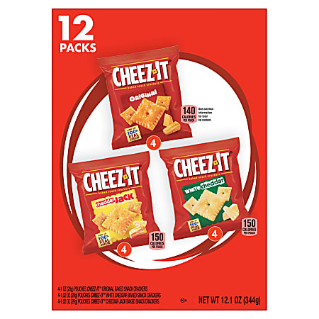 Cheez It Variety Packs 1 Oz 12 Pouches Per Pack Case Of 2 Packs ...