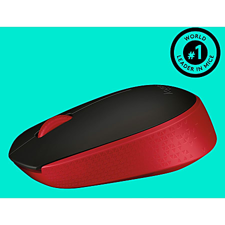 Logitech M170 Wireless Compact Mouse Red Optical Wireless Radio ...