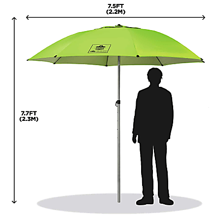 Ergodyne SHAX 6100 Work Umbrella 7 Lime - Office Depot