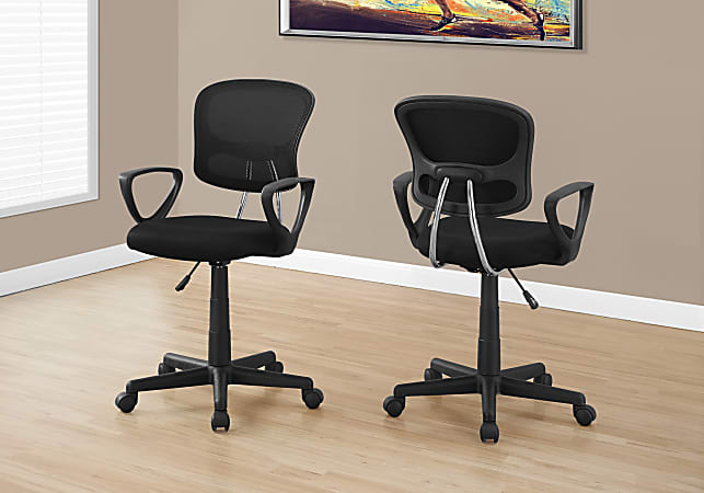 Monarch Specialties Bryce Ergonomic Fabric Mid Back Office Chair Black ...