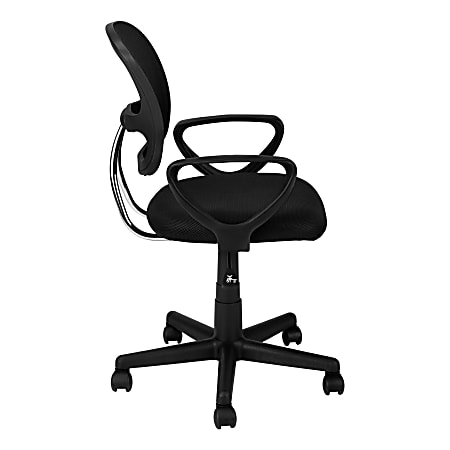 Monarch Specialties Bryce Ergonomic Fabric Mid Back Office Chair Black ...