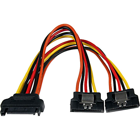 StarTech.com 6in Latching SATA Power Y Splitter Cable Adapter MF Add an ...