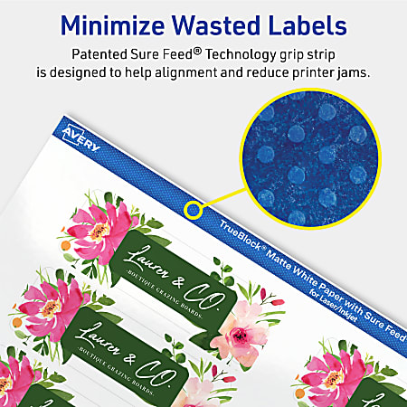 Avery Print To The Edge TrueBlock Labels With Sure Feed 94224 TWMP25 ...