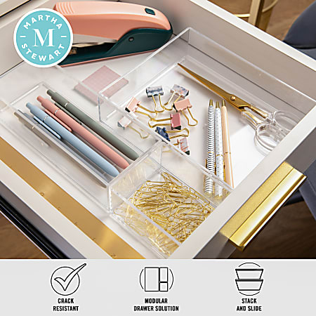 Martha Stewart Brody Stack Slide Plastic Tray Office Desktop Organizers ...