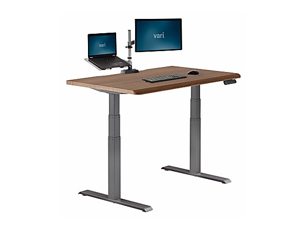 VARI Electric Standing Desk With ComfortEdge 48 W Walnut - Office Depot