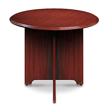 Realspace Broadstreet Conference Table Round 37 34 Diameter Cherry ...