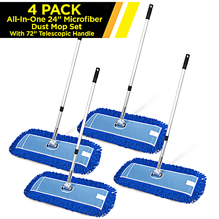 Gritt Commercial All In One Microfiber Dust Mop Sets With 72 Telescopic ...