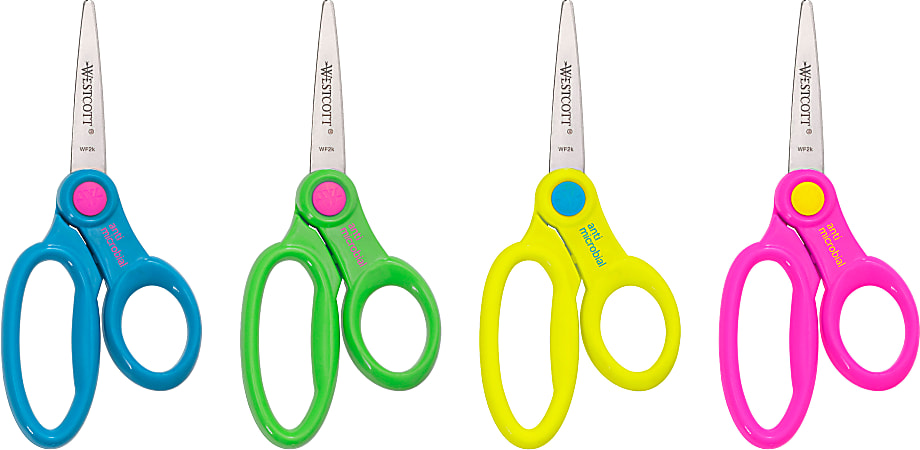 Westcott Kids School Pack Scissors 5 Pointed Multicolor Pack Of 12 ...