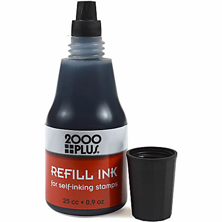 2000 PLUS Self Inking Stamp Refill Ink 1 Oz Black - Office Depot