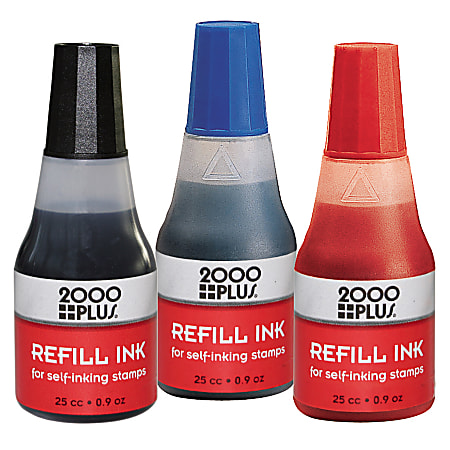 2000 PLUS Self Inking Stamp Refill Ink 1 Oz Black