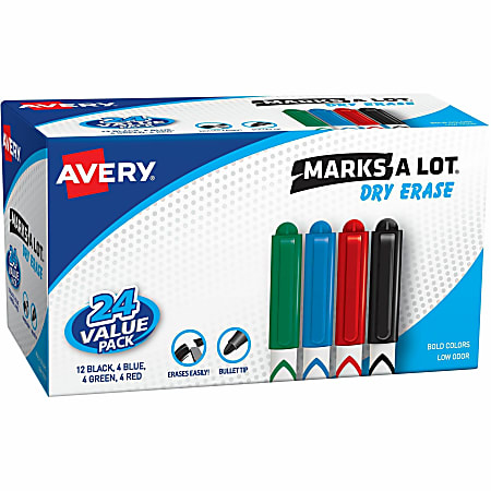 Avery Pen Style Dry Erase Markers Fine Marker Point Bullet Marker Point ...