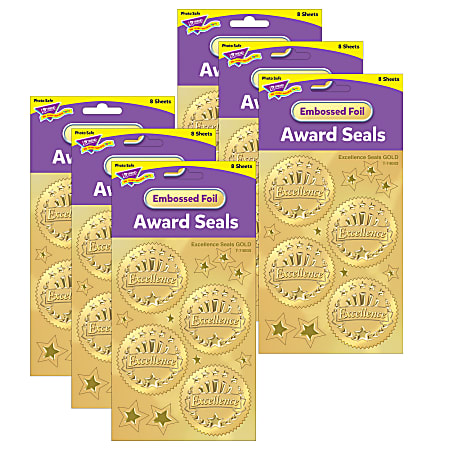 TREND Award Seal Stickers 2 Excellence Gold 32 Stickers Per Pack Set Of ...