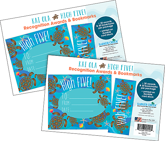 Barker Creek Kai Ola Awards Bookmarks High Five 8 12 x 5 12 Set Of 60 ...