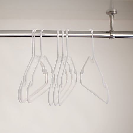 Elama Home Plastic Hangers White Pack Of 50 Hangers - Office Depot