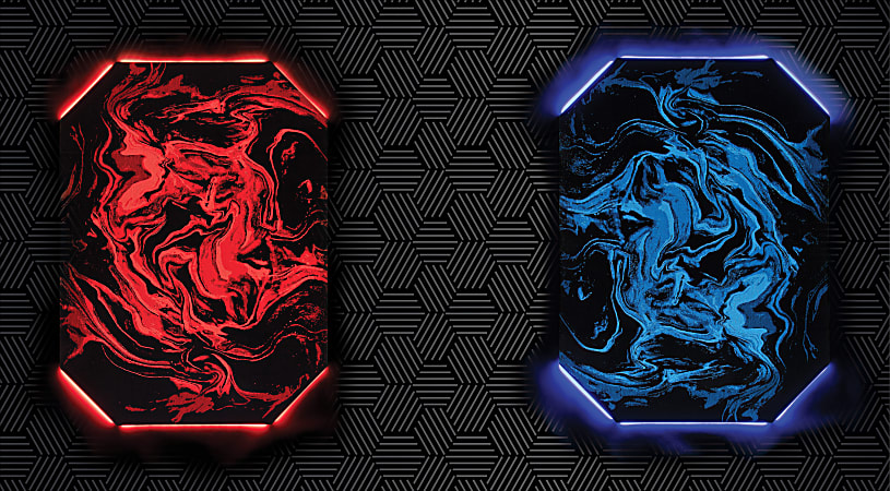 RS Gaming LED Gaming Chair Mat 36 x 48 BlackRed Swirl - Office Depot