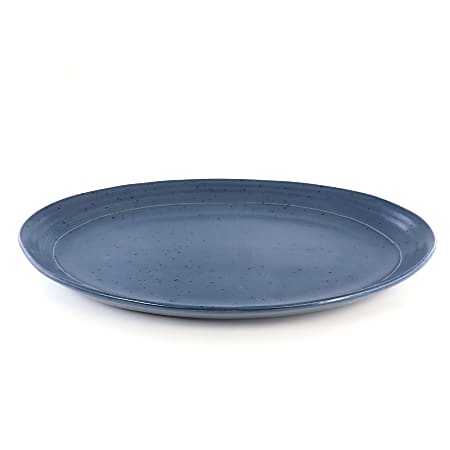 Bee And Willow Stoneware Oval Platter 14 x 9 34 Blue Speckle - Office Depot