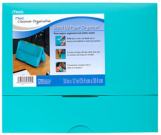 Mead Stand Up Paper Organizer 12 x 10 x 2 Teal - Office Depot