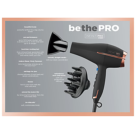 Conair InfinitiPRO Full Body and Shine Pro Hair Dryer Full Size Black ...