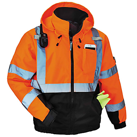 Ergodyne GloWear 8377 Type R Class 3 Quilted Bomber Jacket X Large ...