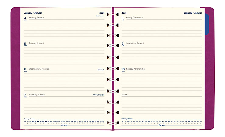 Filofax Weekly Planner 10 78 x 8 12 Fuchsia January to December 2021 ...