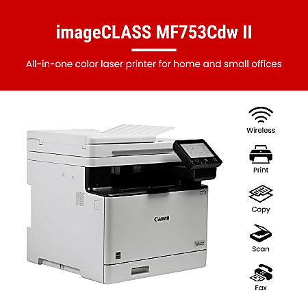 Canon imageCLASS MF753Cdw II Wireless Duplex Laser Color Printer ...