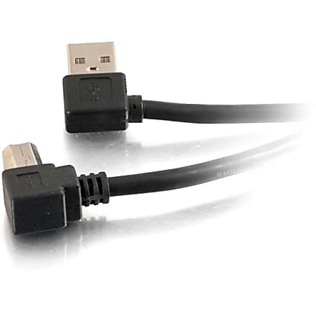 C2G 10ft Right Angle USB A to USB B Cable USB A to B Cable USB 2.0 ...