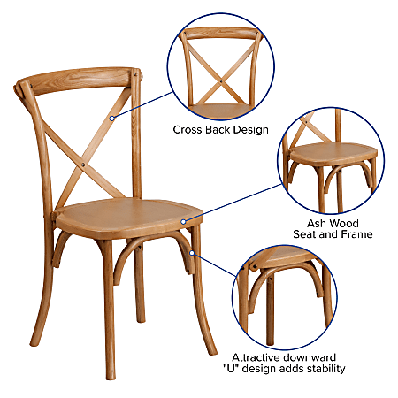 Flash Furniture HERCULES Series Stackable Cross Back Accent Chair Oak ...