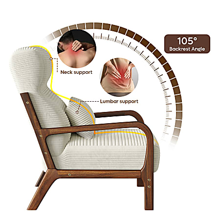 Bestier Fabric Armchair Accent Chair With Mid Back And 2 Armrest Pillow ...