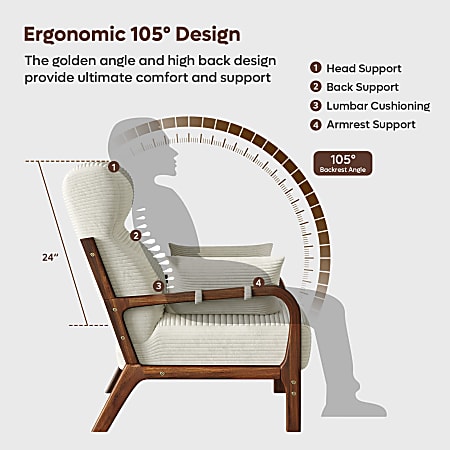 Bestier Fabric Armchair Accent Chair With Mid Back And 2 Armrest Pillow ...