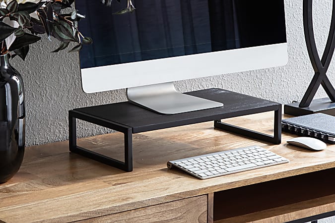 Realspace Acadia WoodMetal Monitor Stand 4 12 H x 21 12 W x 10 D Black ...