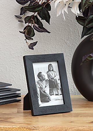 Realspace Acadia Wood Picture Frame 5 34 x 7 34 Matted For 4 x 6 Black ...