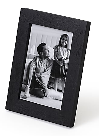 Realspace Acadia Wood Picture Frame 5 34 x 7 34 Matted For 4 x 6 Black ...