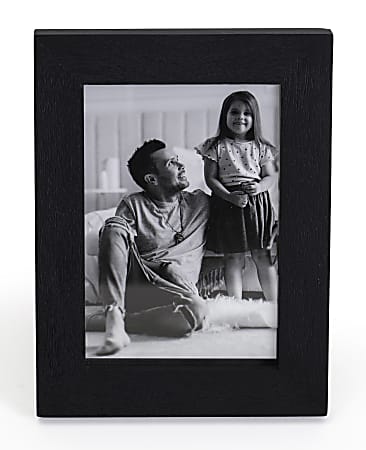 Realspace Acadia Wood Picture Frame 5 34 x 7 34 Matted For 4 x 6 Black ...