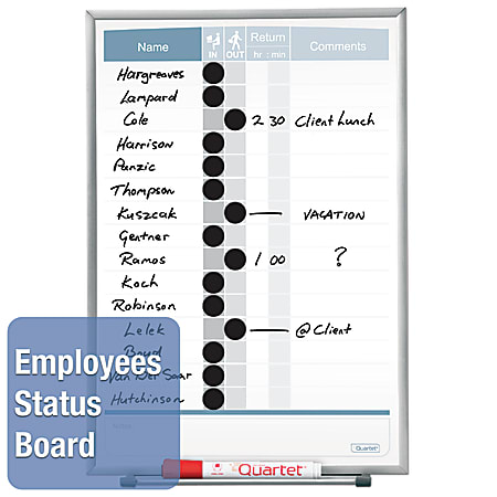 Quartet Matrix InOut Board 16 x 11 Aluminum Frame With Silver Finish ...