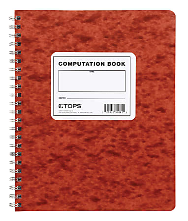 TOPS Computation Notebook 9 12 x 11 34 Quad Ruled Ivory Paper Red Cover ...