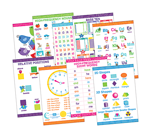 Barker Creek Early Learning Essentials Poster Set Pack Of 9 - Office Depot