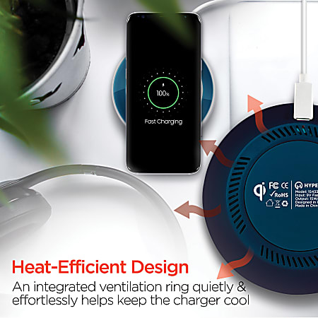 HyperGear ChargePad Pro 15W Wireless Fast Charger Pad For iPhone And Android Qi Enabled Devices ...