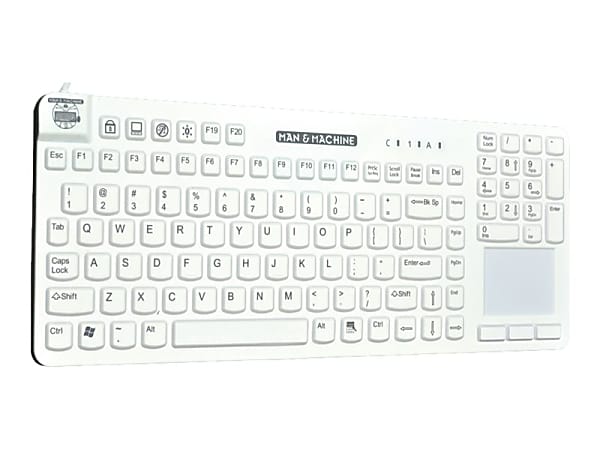 Man Machine Really Cool Touch Keyboard USB white TAA Compliant - Office ...