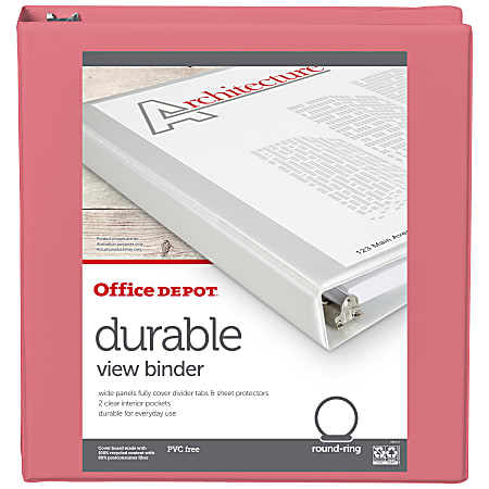 Office Depot Durable View Binder 1 12 Round Rings 275 Sheet Capacity ...