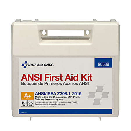 First Aid Only 25 Person Bulk Plastic First Aid Kit ANSI Compliant 141 ...