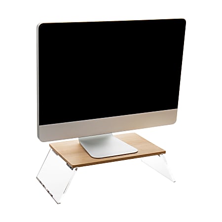 Mind Reader Bamboo and Acrylic Foldable Monitor Stand 4 1720 H x 9 W x ...